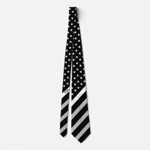 Thin White Line EMS EMT American Flag Monogram Neck Tie | Zazzle