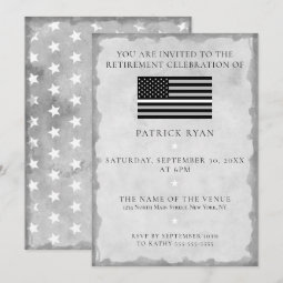 Thin White Line Flag EMS EMT Retirement Party Invitation | Zazzle
