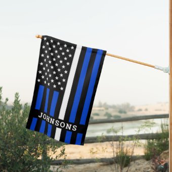 Thin White Line Personalized EMS Paramedic House Flag | Zazzle