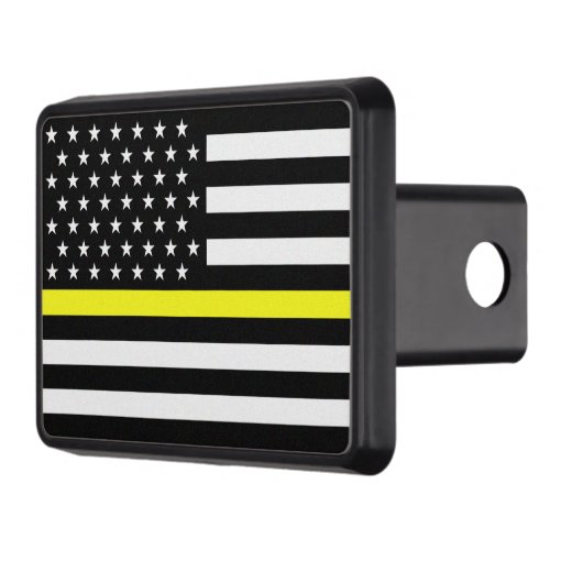 Thin Yellow Line Dispatcher Flag Hitch Cover | Zazzle