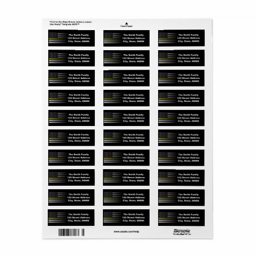Thin Yellow Line Dispatcher Flag Label | Zazzle