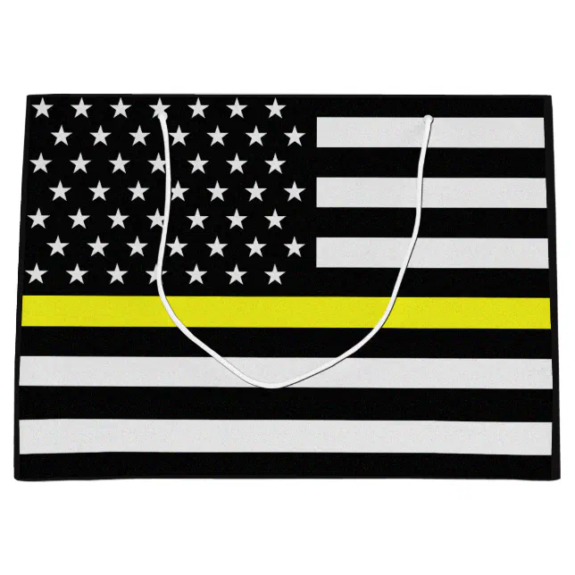 Thin Yellow Line Dispatcher Flag Large Gift Bag | Zazzle