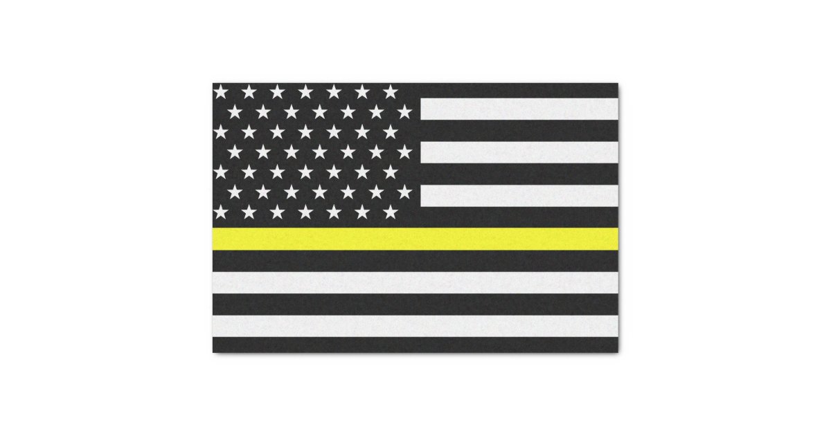 Thin Yellow Line Dispatcher Flag Tissue Paper | Zazzle