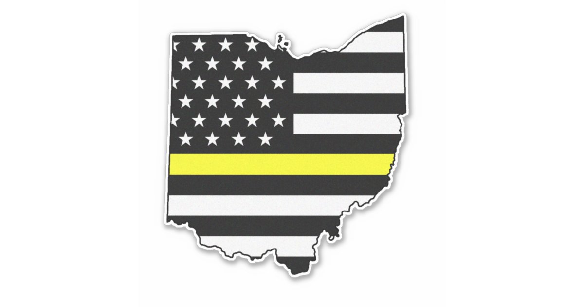 Thin Yellow Line Flag Ohio Sticker | Zazzle