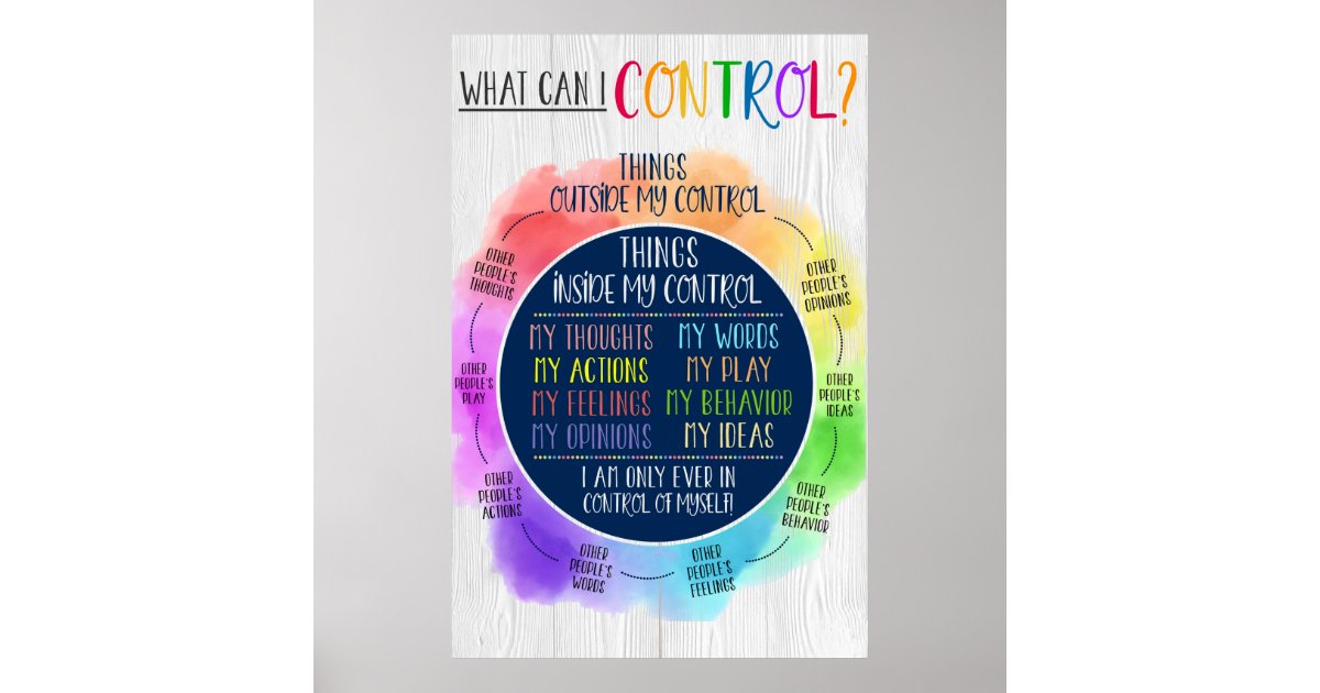 Thing I Can Control Poster, Counselor Wall Art | Zazzle