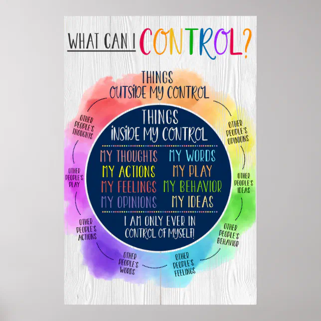 Thing I Can Control Poster, Counselor Wall Art | Zazzle