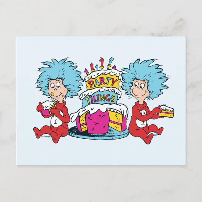 Thing One Thing Two Party Things Postcard | Zazzle
