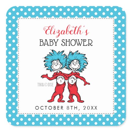 Dr. Seuss Thing One Thing Two | Twins Baby Shower Fabric | Zazzle