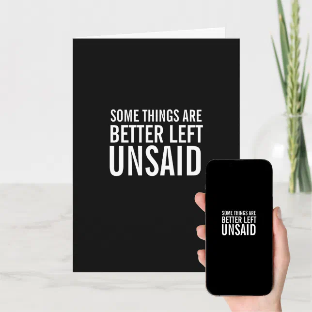 Things Better Left Unsaid Funny Apology Card | Zazzle