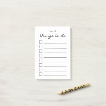 Things to do list post-it notes | Zazzle