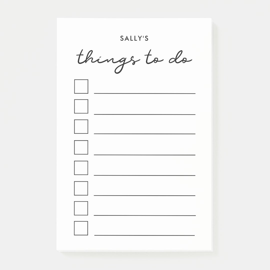 Things to do list post-it notes | Zazzle