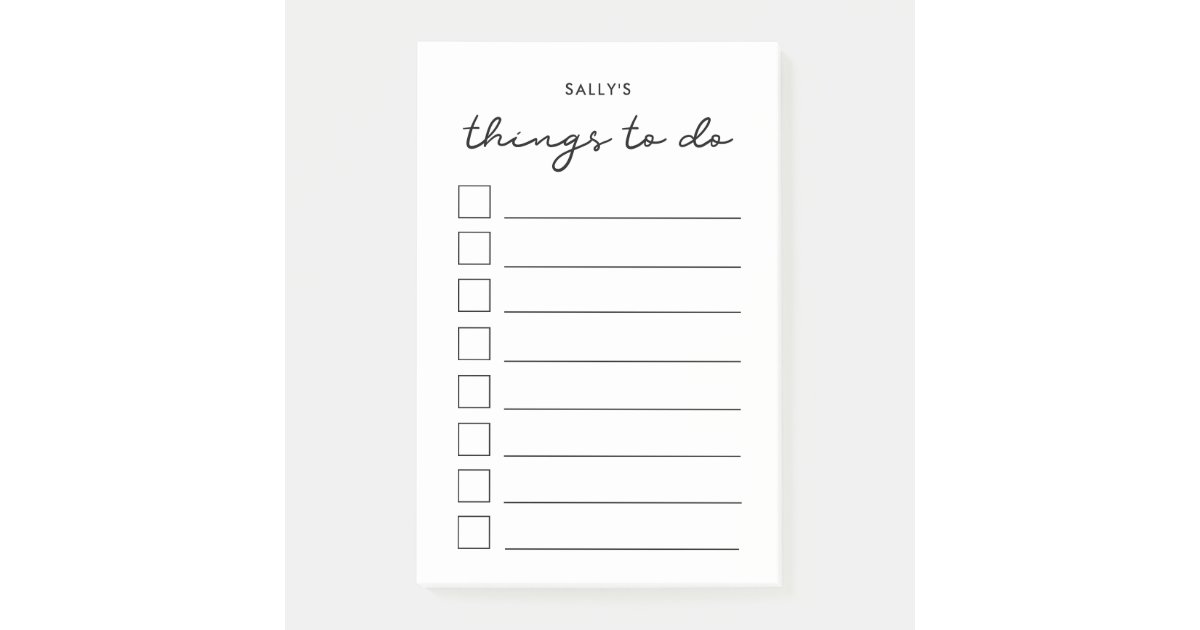 Things to do list post-it notes | Zazzle