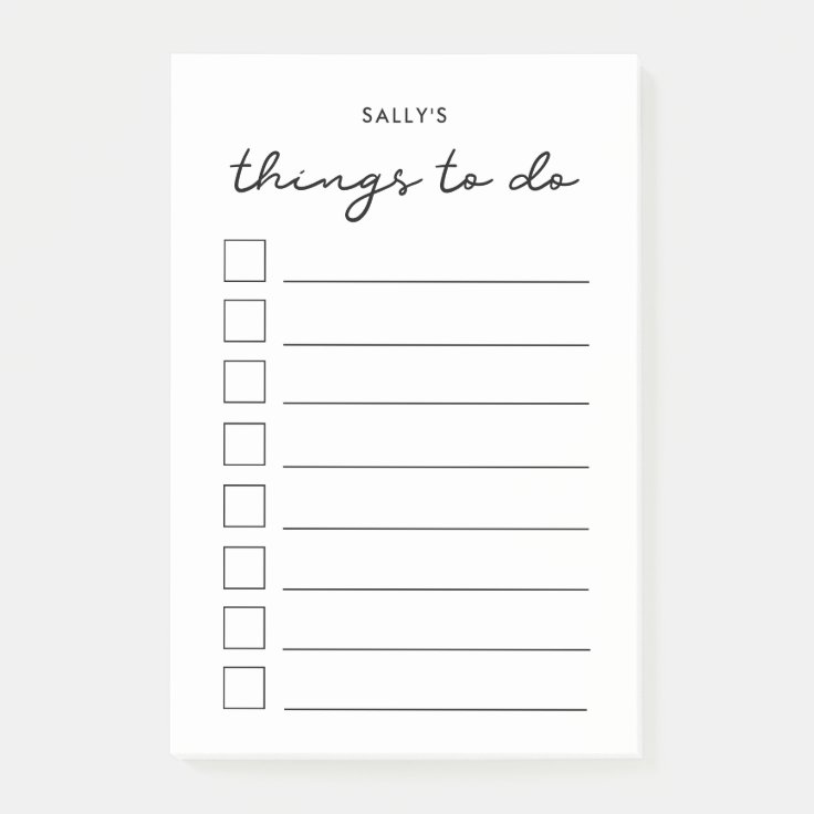 Things to do list post-it notes | Zazzle