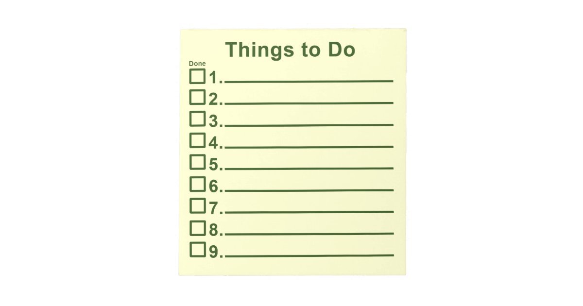 Things To Do Notepad | Zazzle