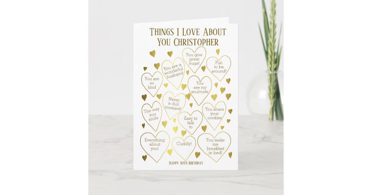 Things We Love About You Birthday Card | Zazzle