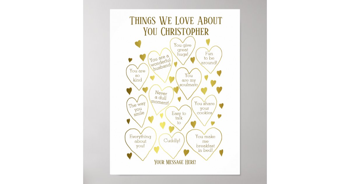 Things We Love About You Birthday Poster | Zazzle