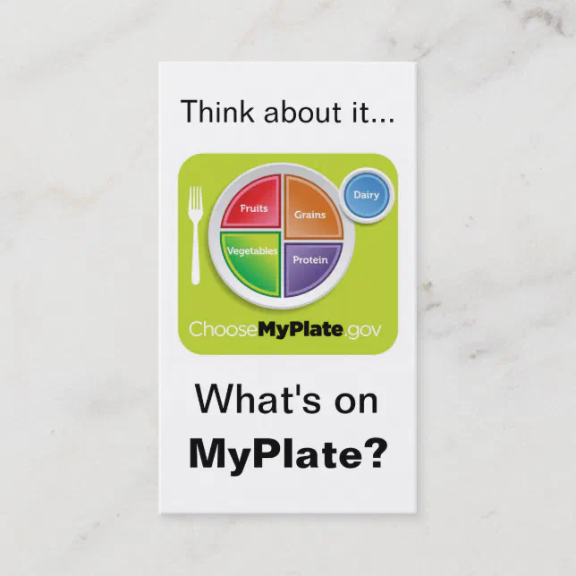 Think About MyPlate Bookmark - White Business Card | Zazzle