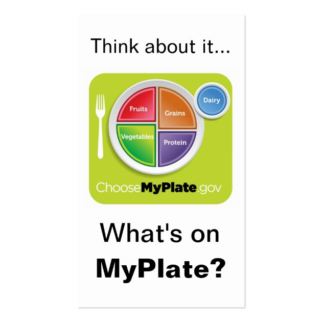 Think About MyPlate Bookmark - White Business Card Template