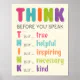 Think Before You Speak Classroom Anti Bully Poster | Zazzle