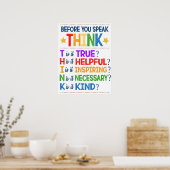 Think Before You Speak Classroom Poster | Zazzle
