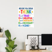 Think Before You Speak Classroom Poster | Zazzle