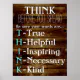Think Before You Speak Classroom Teacher Poster | Zazzle
