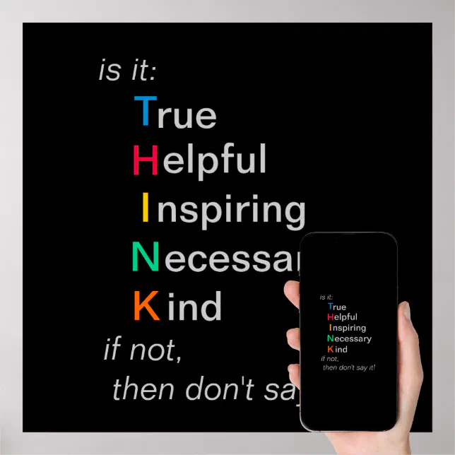 THINK - before you speak - poster | Zazzle