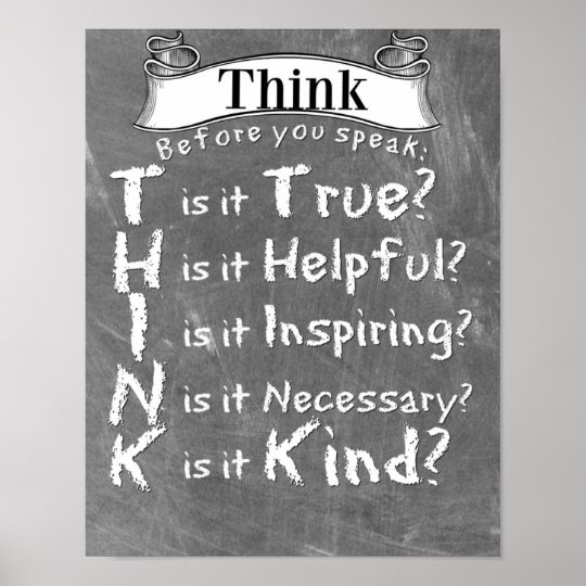 Think - Before you speak Poster | Zazzle.com