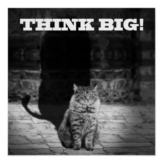 "Think Big" Cat Shadow Poster 20" x 20" | Zazzle.com