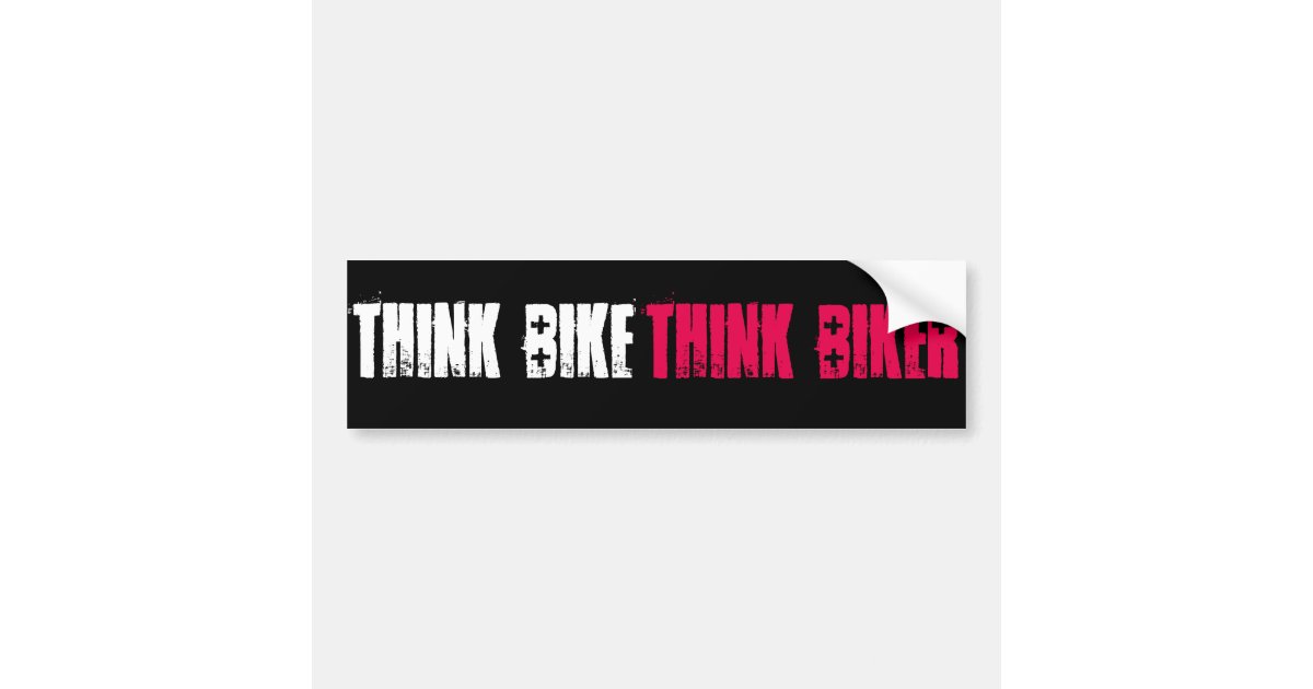 Think Bike Simple Bumper Sticker | Zazzle