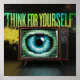 Think For Yourself Retro TV Eyeball Glitch Poster | Zazzle