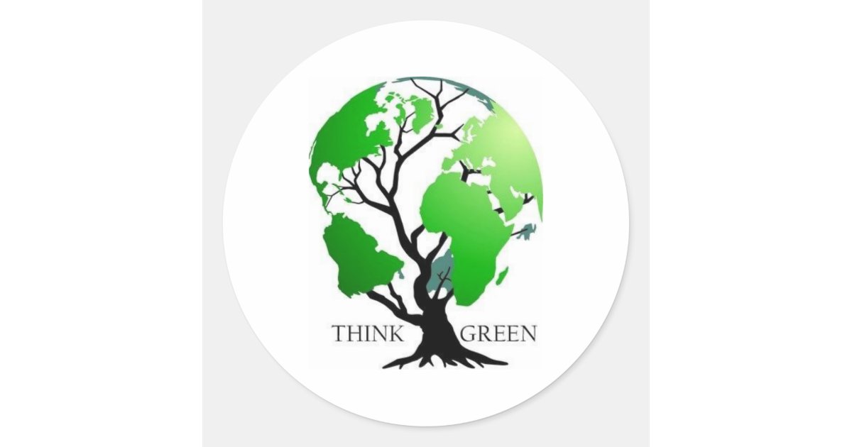 Think Green Classic Round Sticker | Zazzle