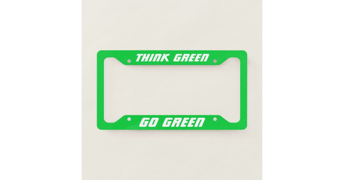 Think Green | Go Green | Eco Friendly Electric Car License Plate Frame ...