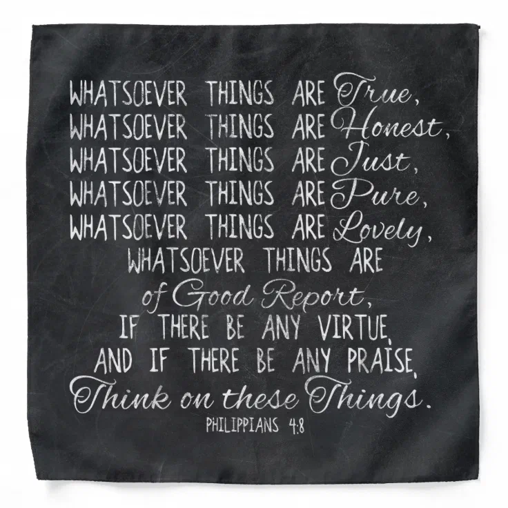 Think on These Things Christian Bible Scripture Bandana | Zazzle