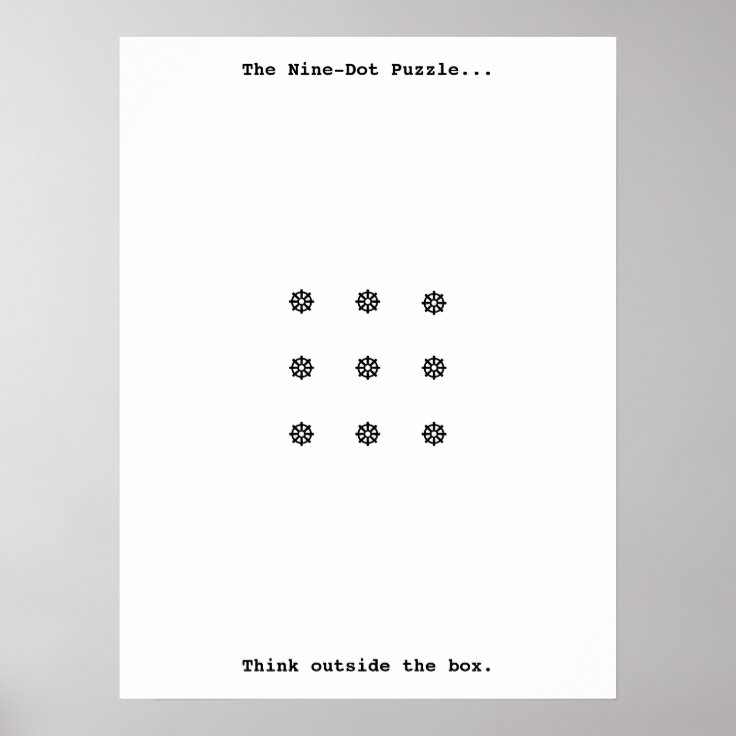 Think Outside the Box: The Nine-Dot Puzzle Poster | Zazzle