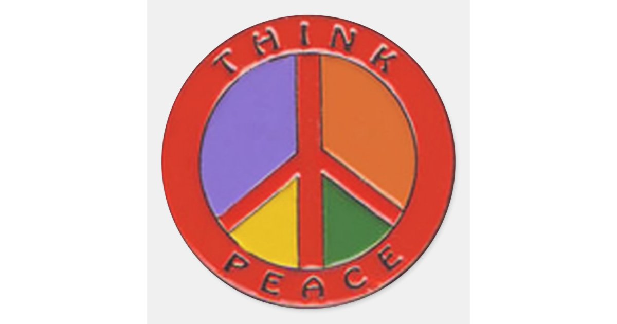 Think Peace Classic Round Sticker | Zazzle