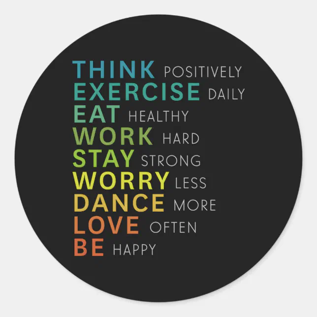 Think Positive Affirmation Inspirational Motivatio Classic Round ...