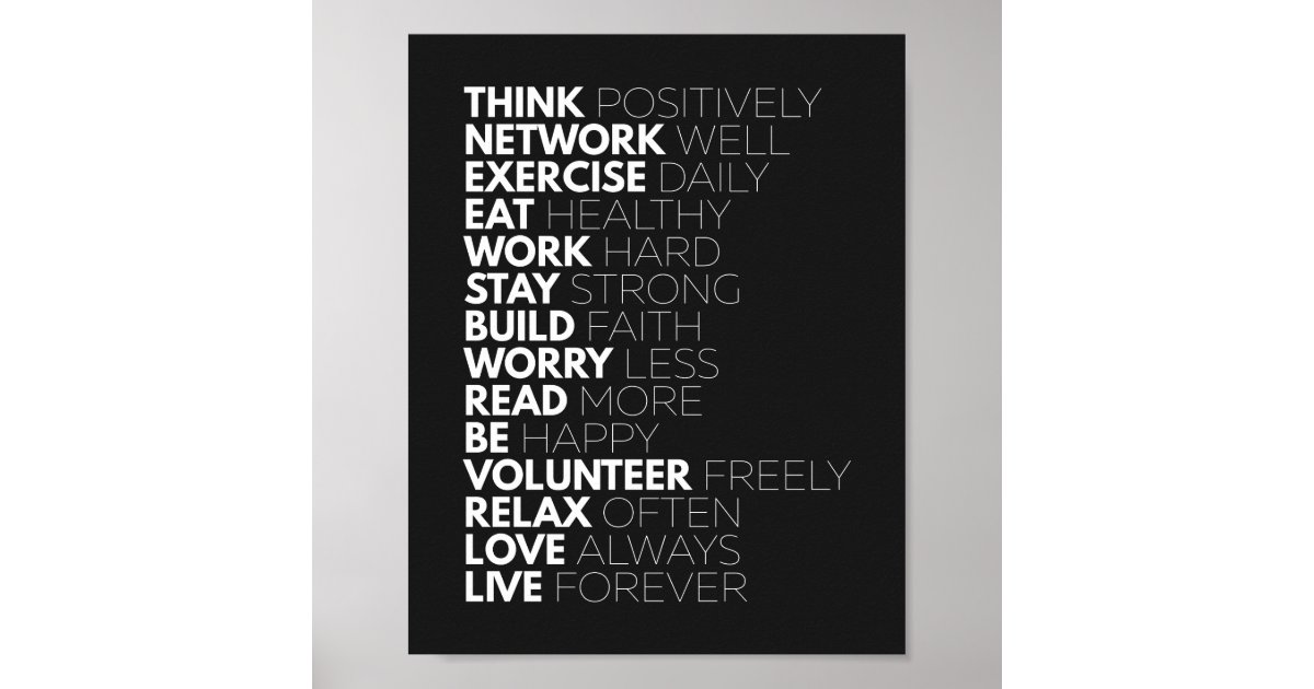 Think Positively | Motivational Poster | Zazzle