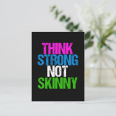 Think Strong Not Skinny Inspirational Fitness Postcard | Zazzle