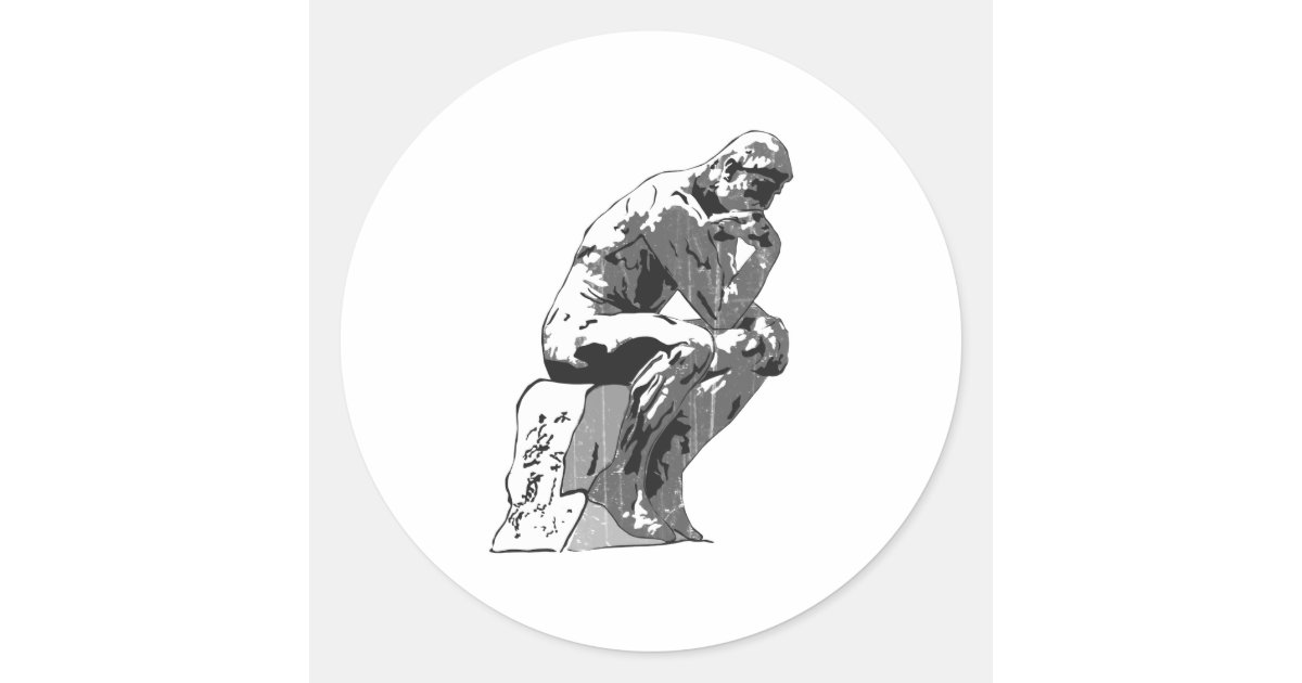 thinker classic round sticker | Zazzle