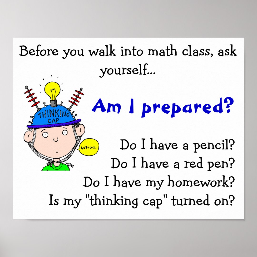 thinking-cap.gif, Before you walk into math cla... Poster | Zazzle