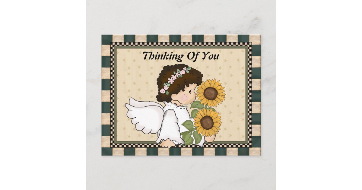 Thinking Of You Angel Postcard | Zazzle