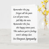 **THINKING OF YOU** AS I ALWAYS DO-TIME OF NEED CARD | Zazzle