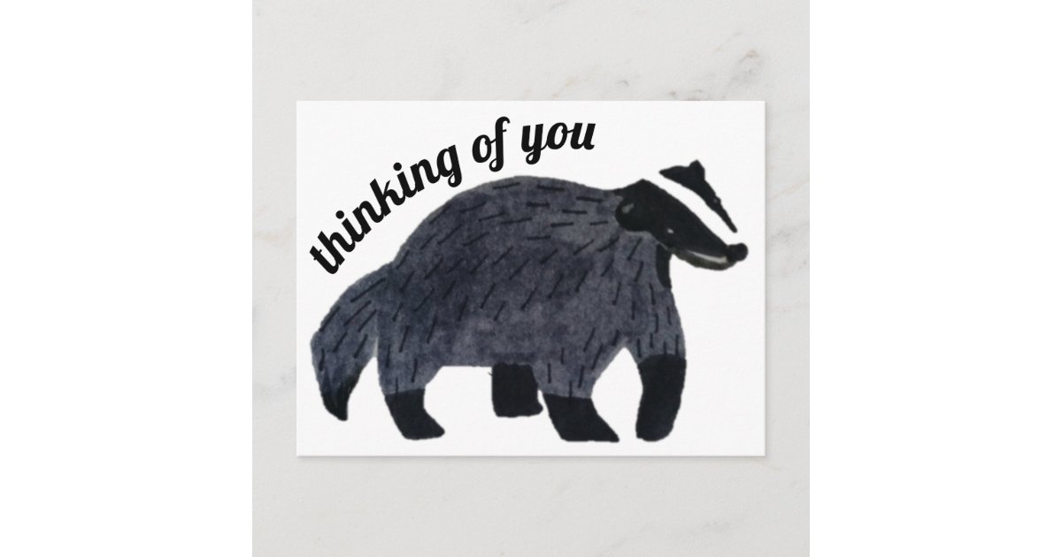 Thinking of You Badger Postcard | Zazzle