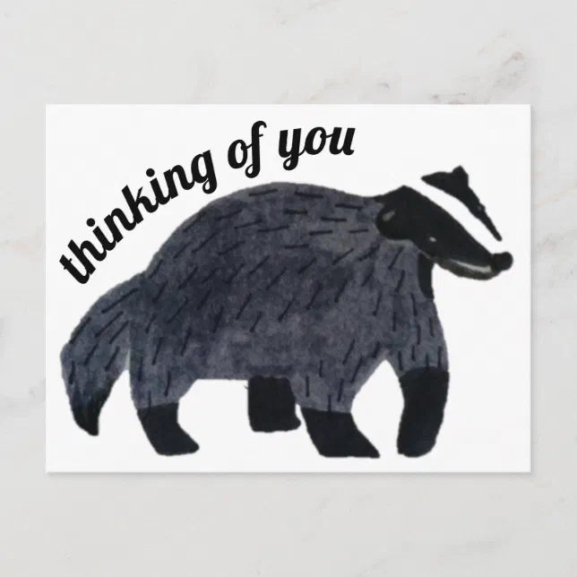 Thinking of You Badger Postcard | Zazzle