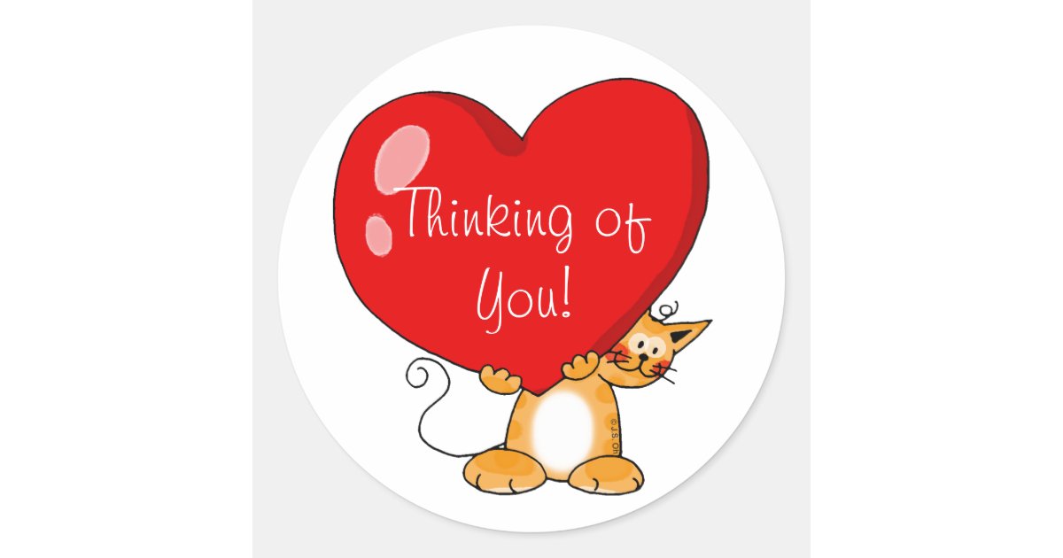 Thinking of you classic round sticker | Zazzle