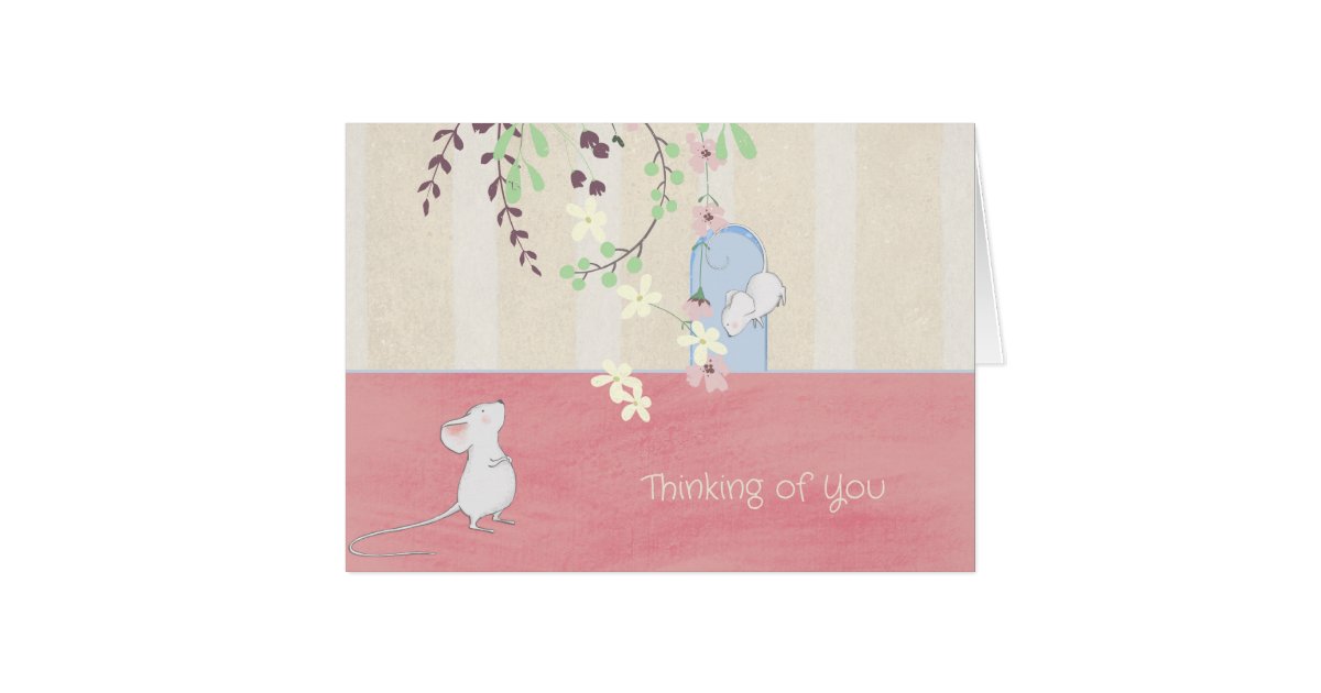 Thinking of You Cute House Mice Greeting Card | Zazzle