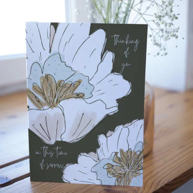 Thinking Of You Flower Sympathy Card | Zazzle