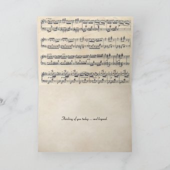 thinking of you flute on music card | Zazzle
