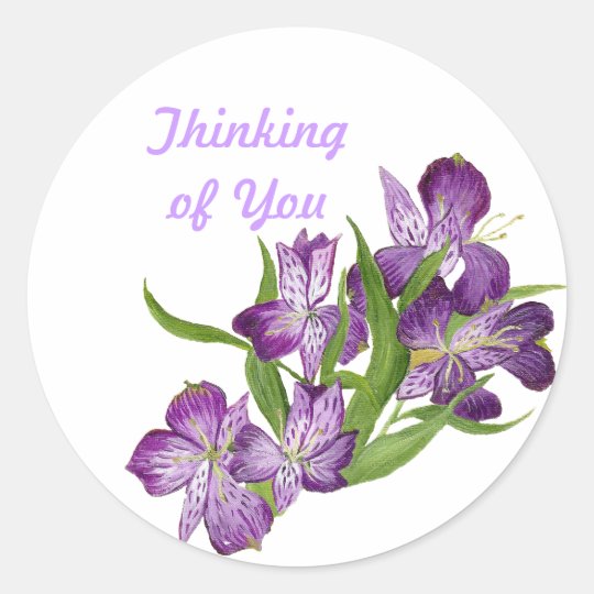 Thinking of you Orchid sticker | Zazzle.com